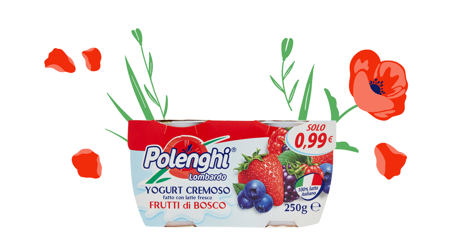 Whole Creamy Yogurt with Berries - Polenghi Lombardo